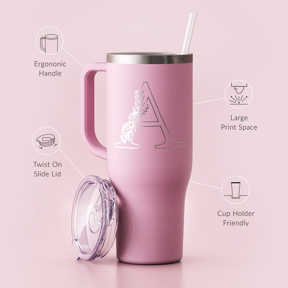 Charger 40 Oz Tumbler with Handle – Maars Drinkware